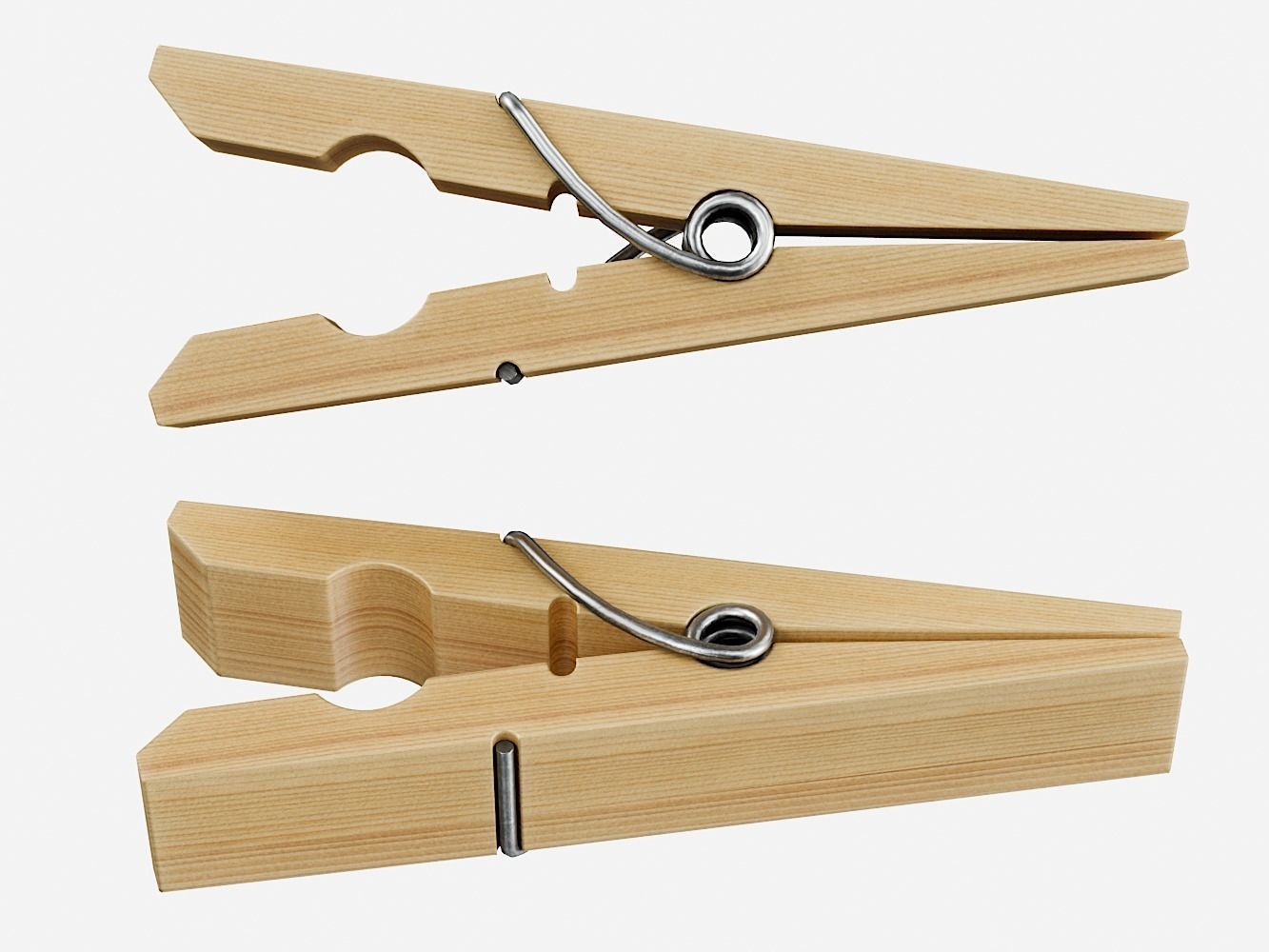 3D model Wooden Clothespin PBR VR / AR / low-poly rigged animated ...