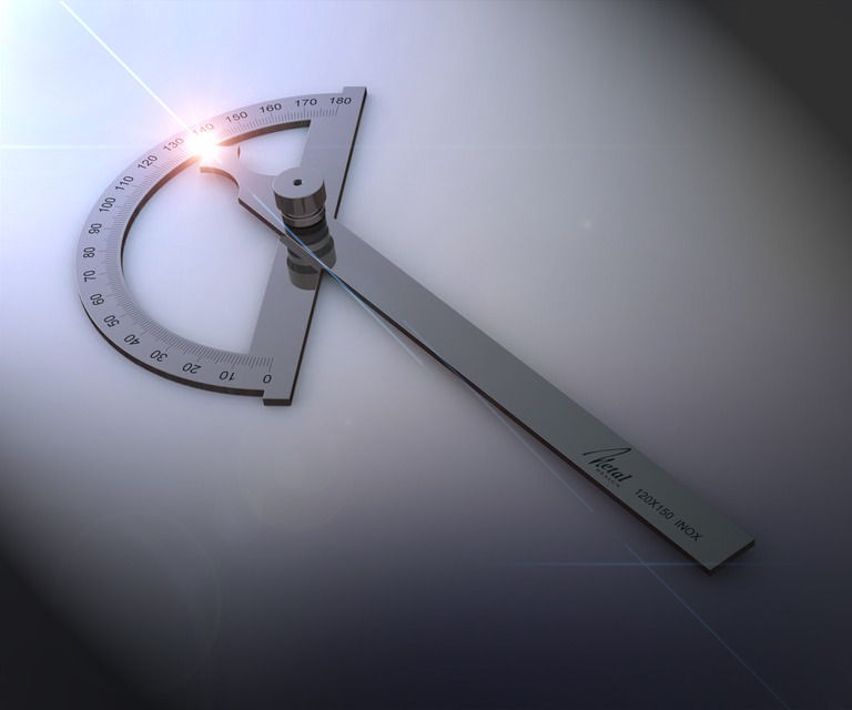 Protractor metal compass free 3D model | CGTrader