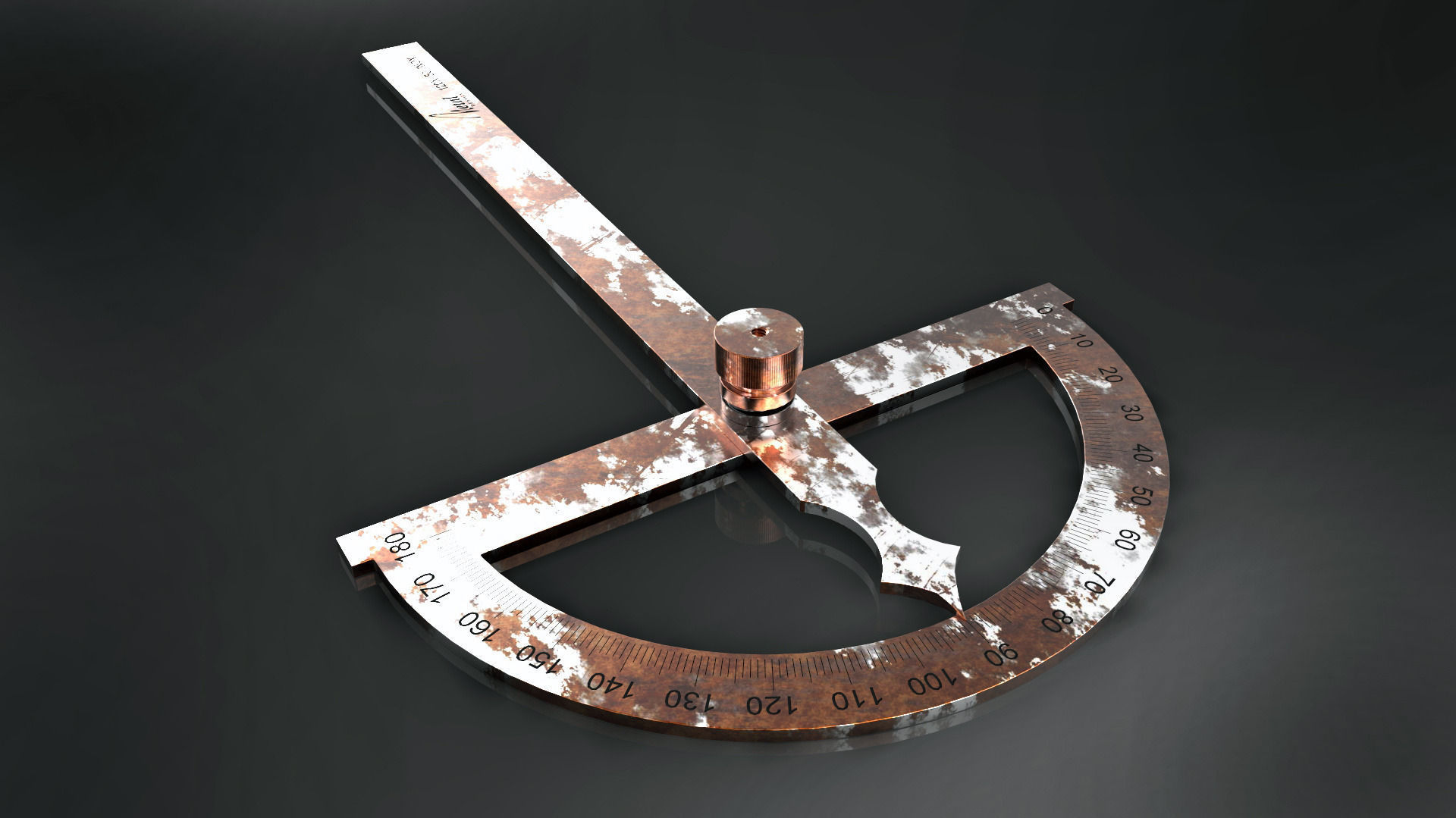 Protractor metal compass free 3D model | CGTrader