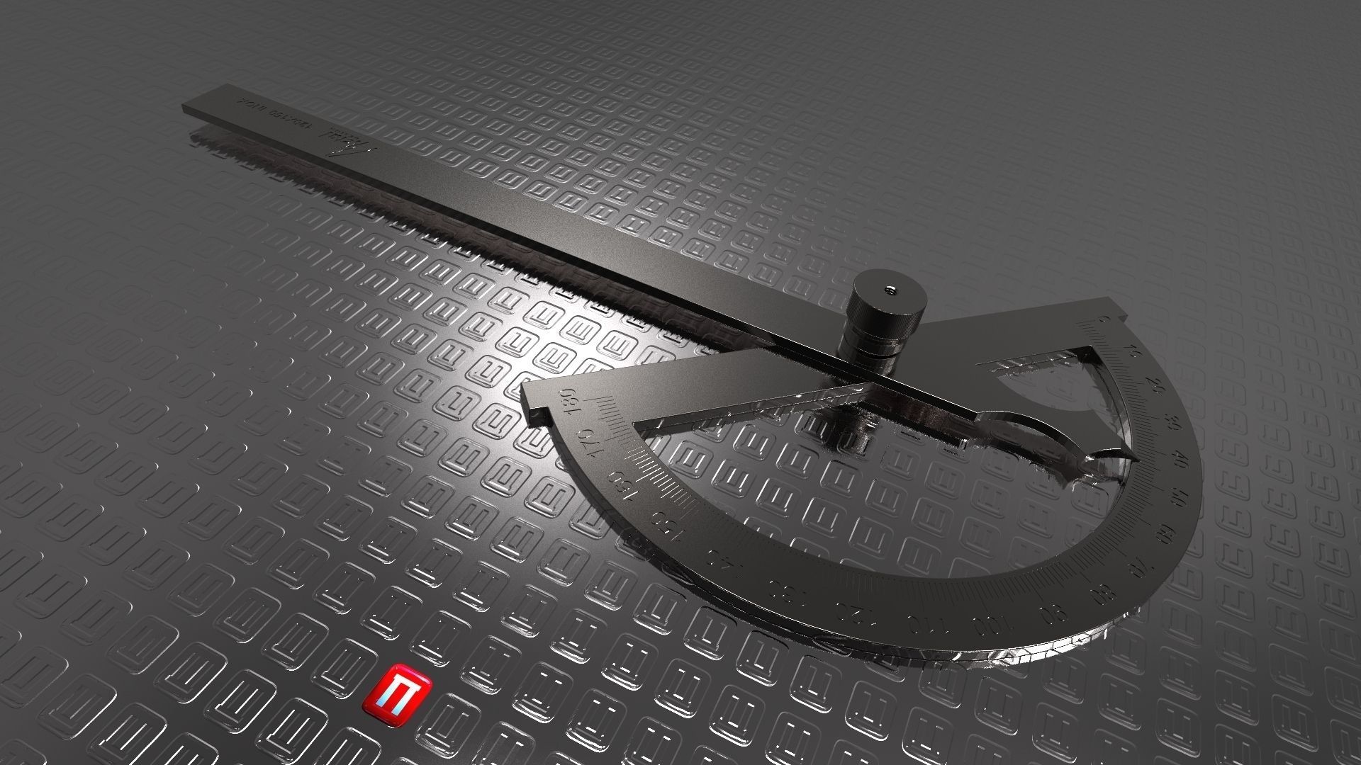 Protractor metal compass free 3D model | CGTrader