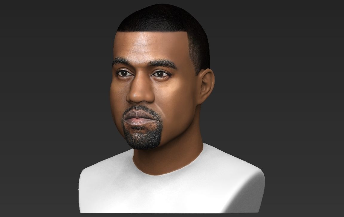Kanye West bust ready for full color 3D printing 3D model 3D printable ...