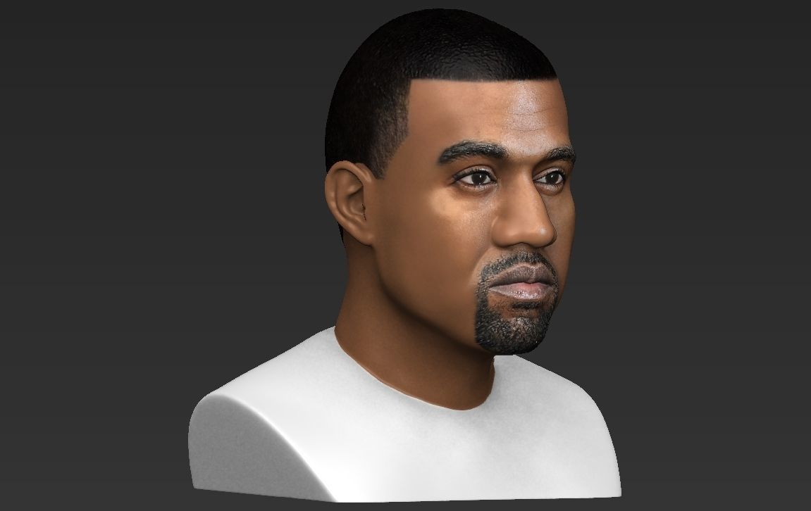 Kanye West bust ready for full color 3D printing 3D model 3D printable ...