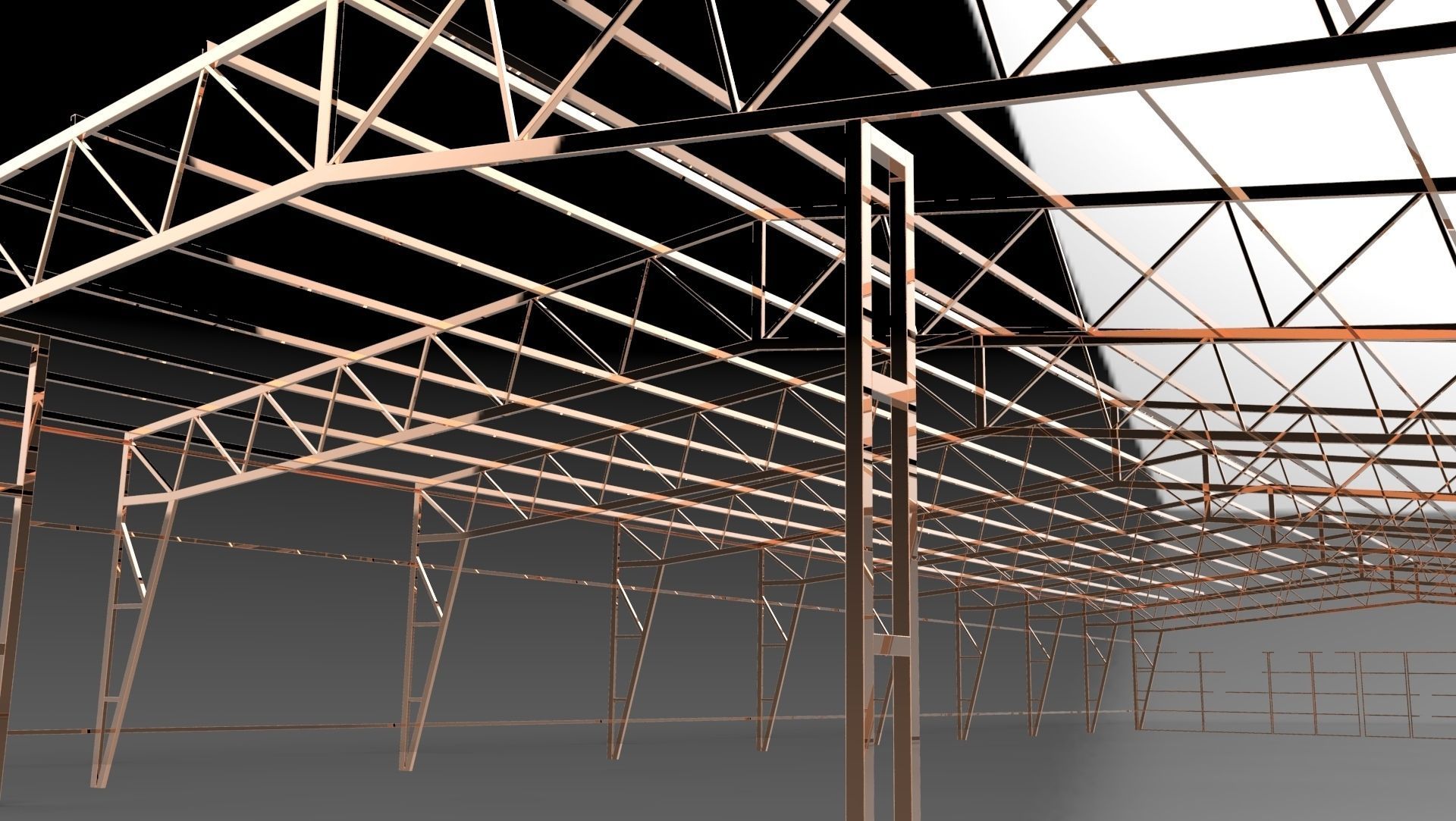 Construction metal structure with roof free 3D model | CGTrader