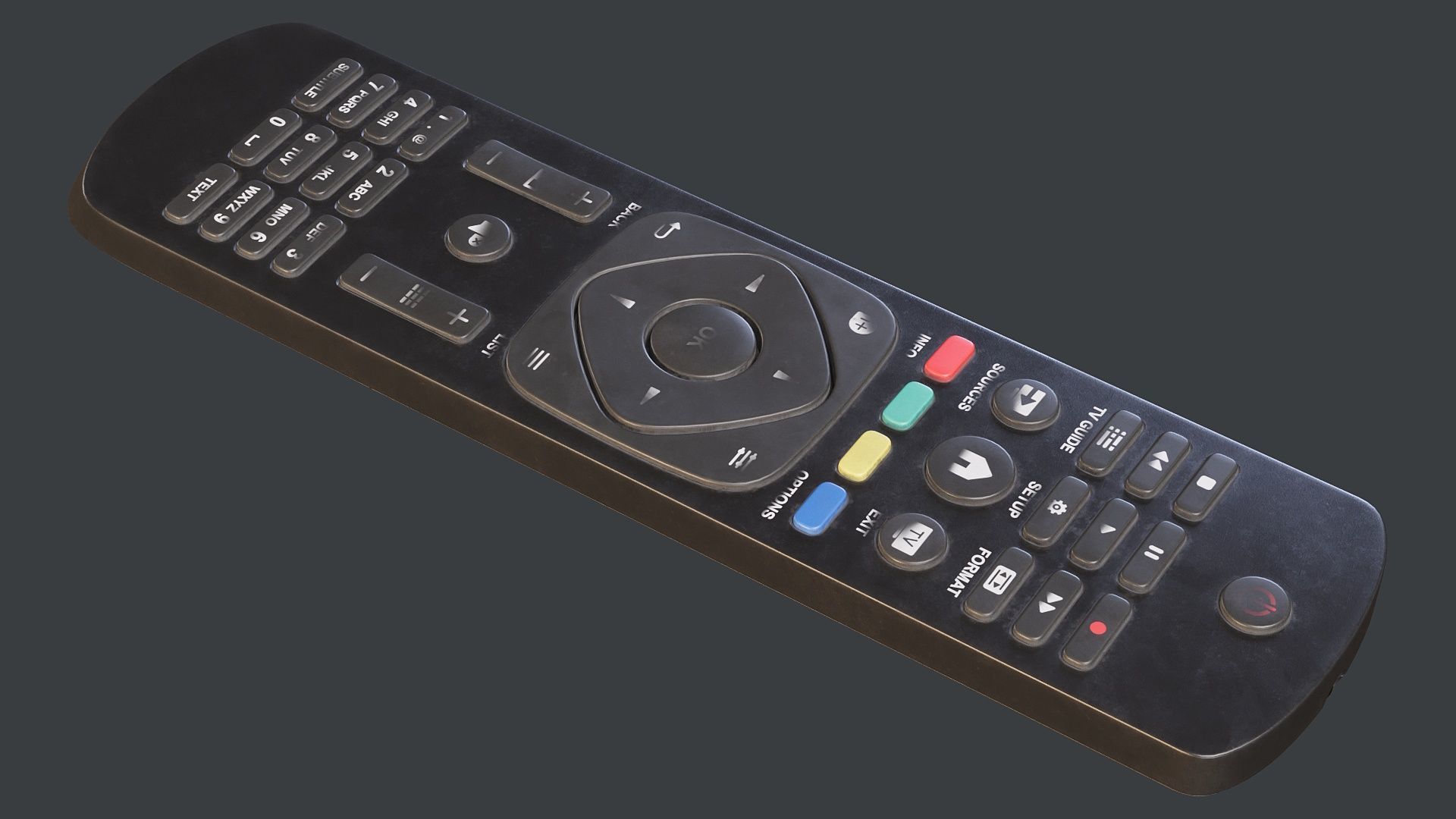 Dirty TV Remote Control PBR 3D model | CGTrader