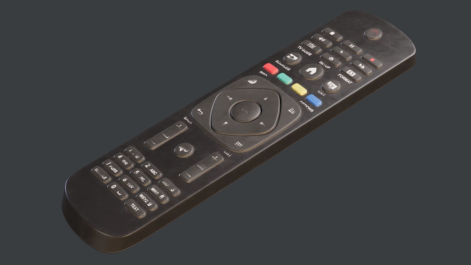 Dirty TV Remote Control PBR 3D model | CGTrader