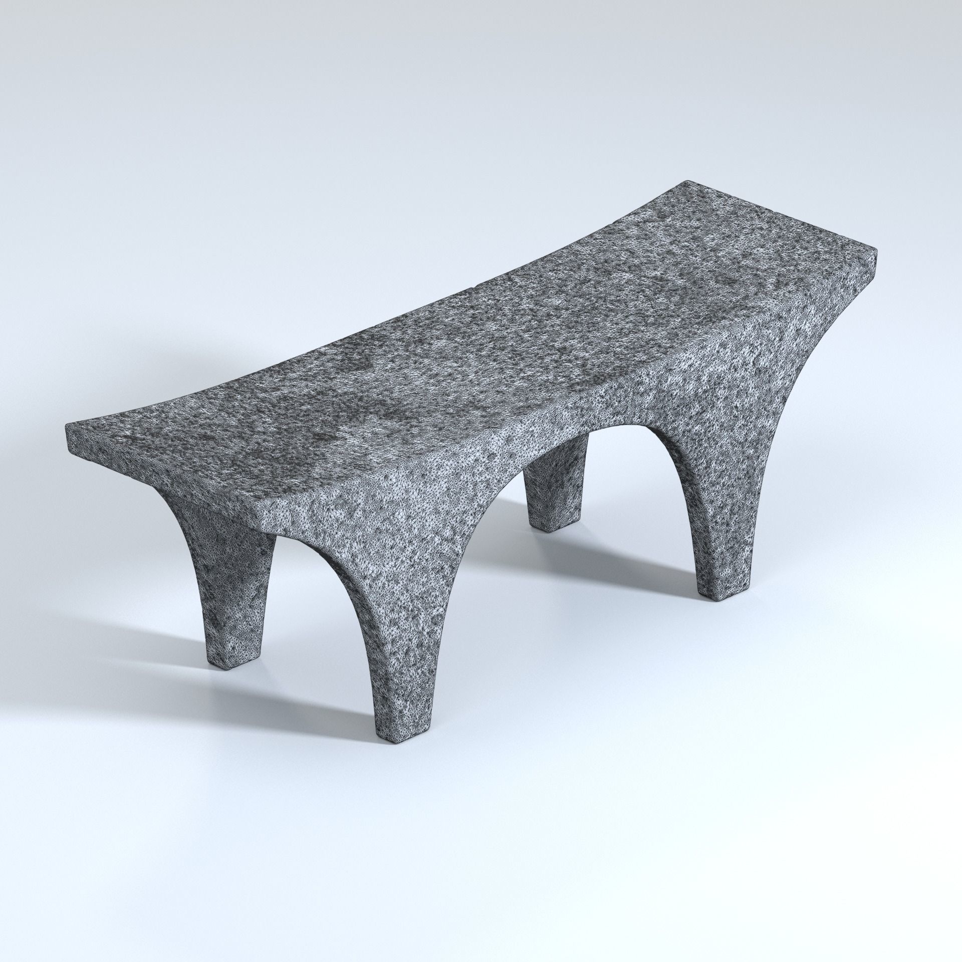 Concrete Arc Curved Bench 3D model | CGTrader