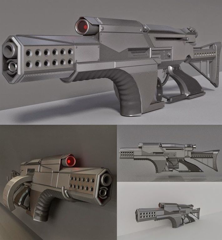 Modeling A Futuristic Weapon In Blender Time Lapse Video