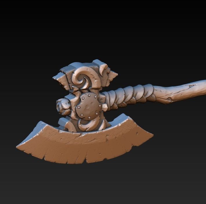 Axe. Modeling and sculpting in Blender.