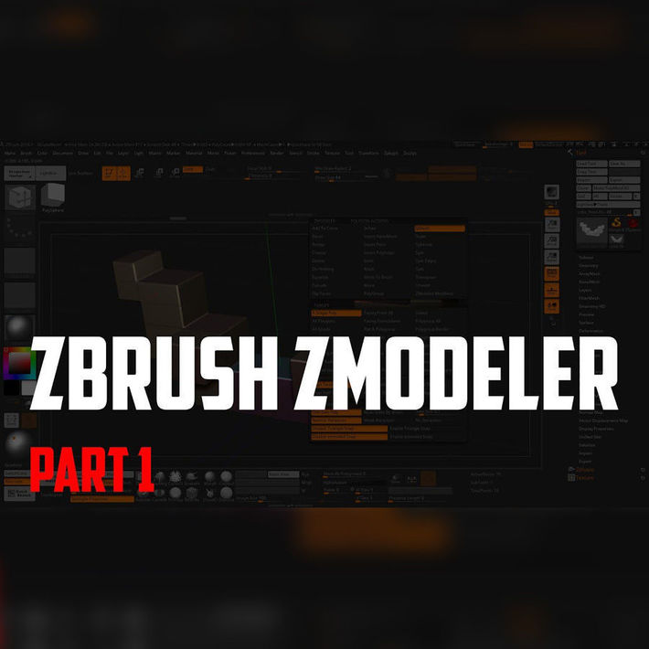 Zbrush Zmodeler. Zmodeler Brush. Polygon Actions - Add to curve. Bevel ...
