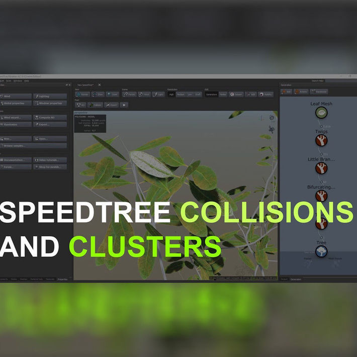 SpeedTree Cinema 8. Collisions and Clusters. Anchor Points.