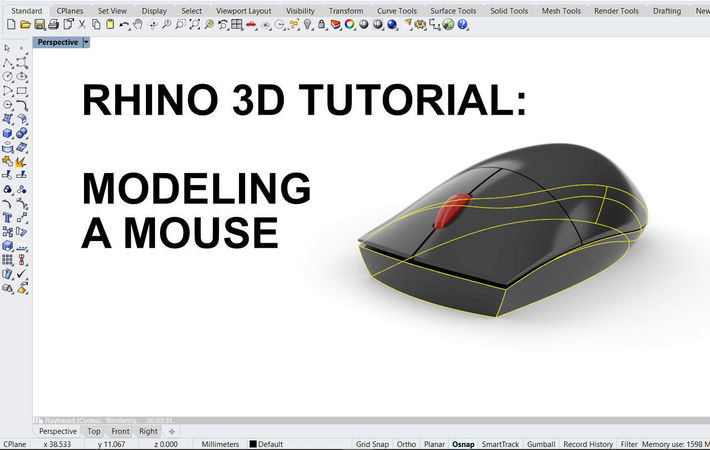 How to model a Computer Mouse using Rhino 3D