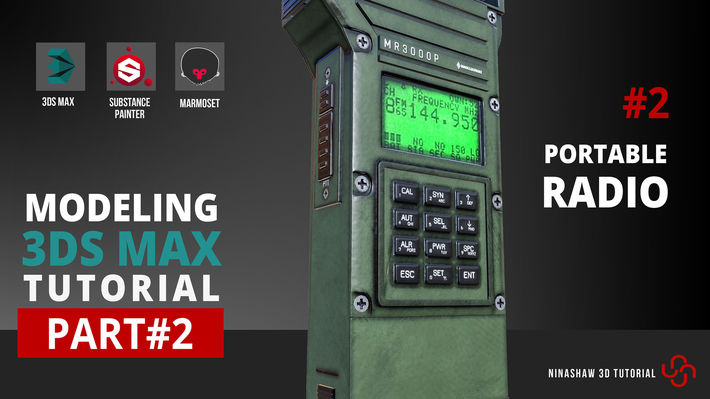 3Ds Max Tutorial Modeling UV unwrapping & texturing a Portable Radio part2