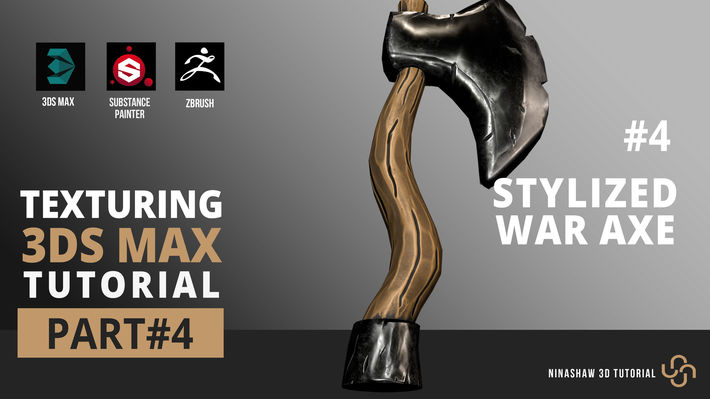 3dsMax Tutorial | Modeling Sculpting Texturing a Stylized Axe - Part 4 ...