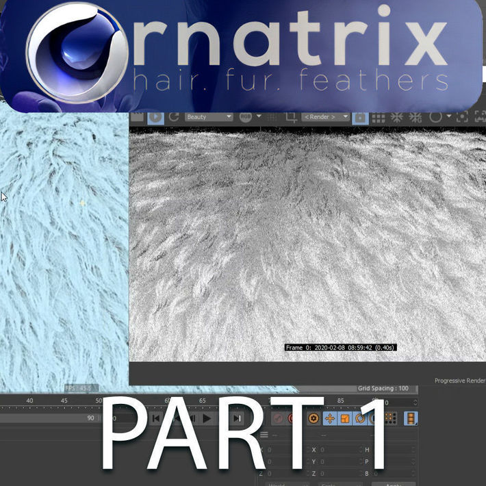 Ornatrix Cinema 4d tutorial. Part 1. Intro and the creation of fur. Redshift IPR.