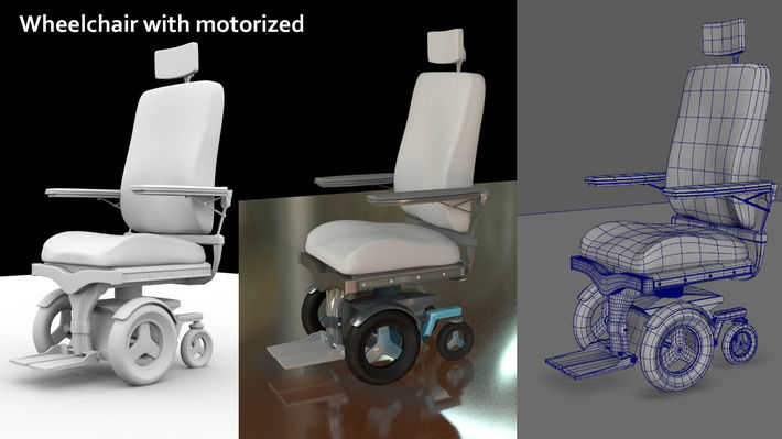 how to make 3d model wheelchair with motorized