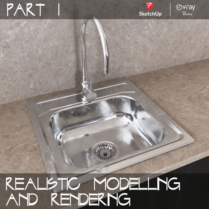First part | Kitchen sink modelling | Sketchup Tutorial