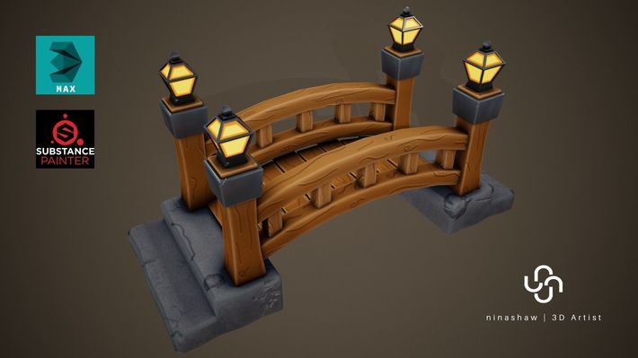 Modeling, Unwrap & Texturing Stylized Bridge - Part1 [Modeling]