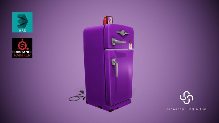 Modeling, Unwrap & Texturing Stylized Fridge - Part2 [Unwrap]