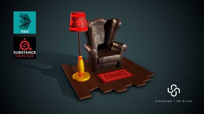 Modeling, Unwrap & Texturing Stylized Armchair - Part2 [Unwrap]