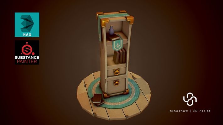 Modeling, Unwrap & Texturing Stylized Bookcase - Part1 [Modeling]