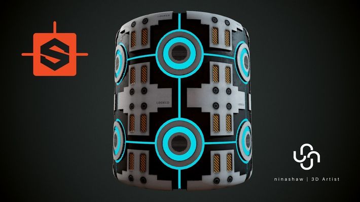 TIMELAPSE | Substance Designer Tutorial - Sci-fi Crate