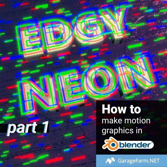 Make motion graphics intro in Blender - Neon text pt.1