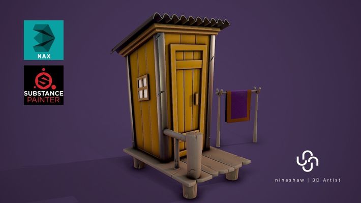 Modeling, Unwrap & Texturing Stylized Shed - Part3 [Texturing]