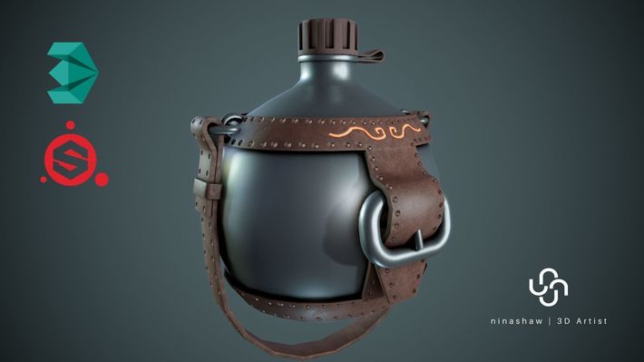 Modeling, Unwrap & Texturing Stylized Water Bottle - Part1 [Modeling]