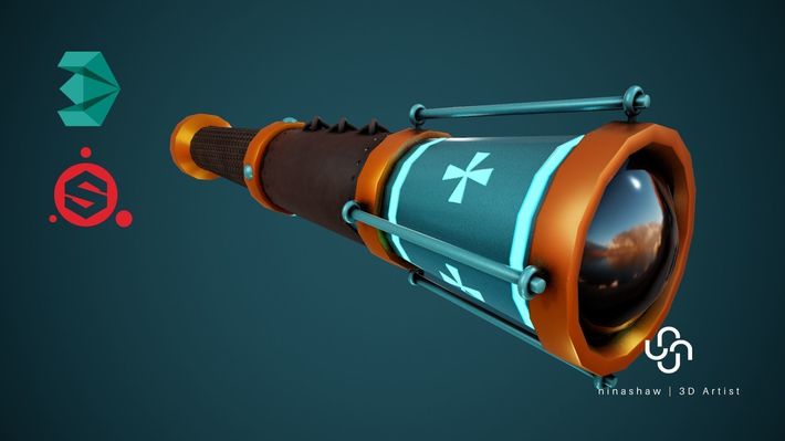 Modeling, Unwrap & Texturing Stylized Spyglass - Part2 [Unwrap]