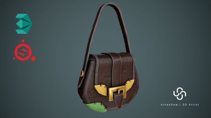 Modeling, Unwrap & Texturing Stylized Bag - Part3 [Texturing]