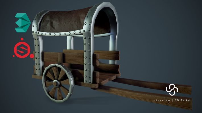 Modeling, Unwrap & Texturing Stylized Cart - Part1 [Modeling]