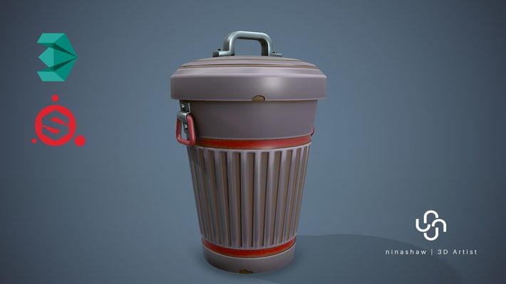 TIMELAPSE | Modeling, Unwrap & Texturing Stylized Trash Can