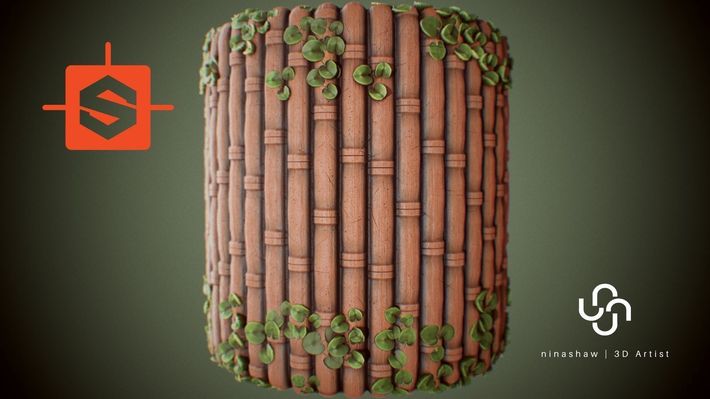 TIMELAPSE | Substance Designer Tutorial l Stylized Bamboo