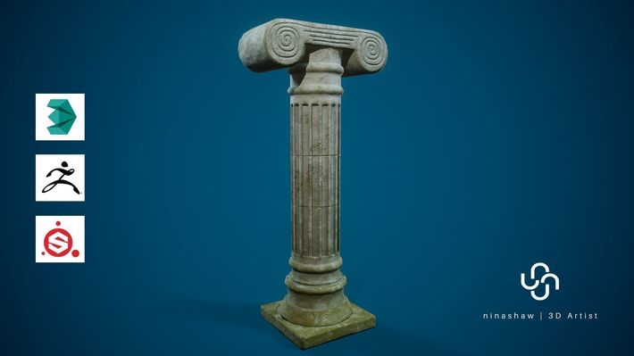 Game Asset Full Workflow | Modeling, Sculpting&Texturing a Roman Column