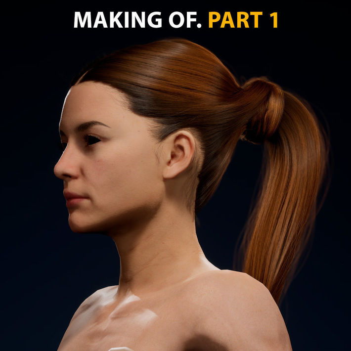 Making of "Ponytail" with Ornatrix, Maya and Unreal Engine groom plugin.