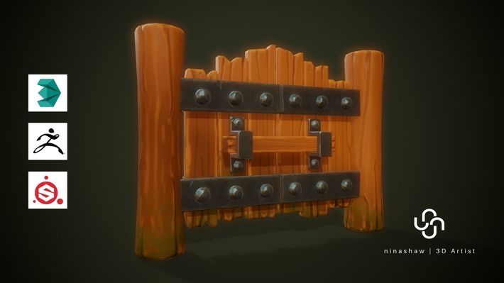 Game Asset Stylized Gate | Autodesk3dsMax/Zbrush/SubstancePainter