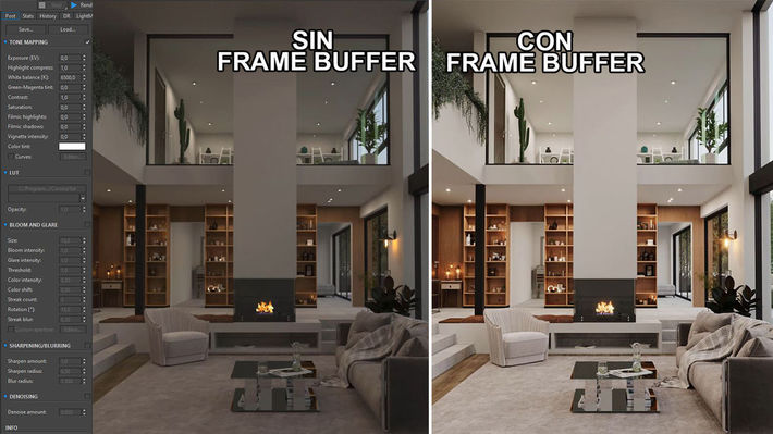 Como configurar el Corona Frame Buffer