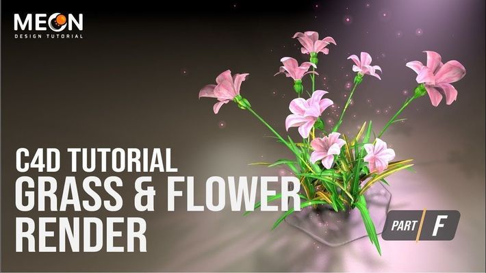 Cinema 4D Tutorial Grass & Flower Modeling Final