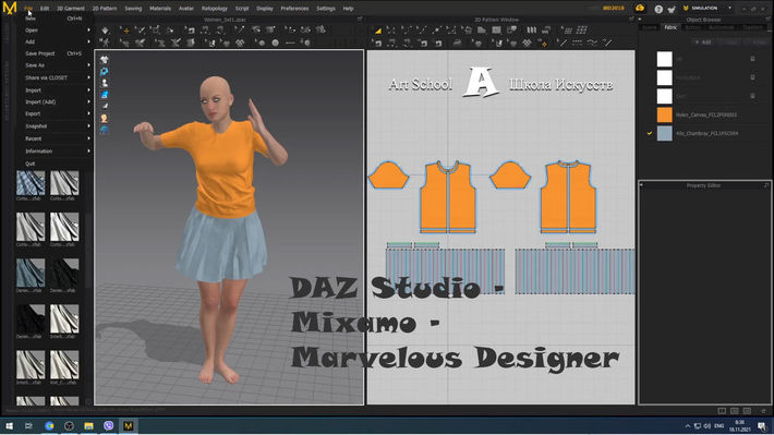 DAZ Studio - Mixamo - Marvelous Designer