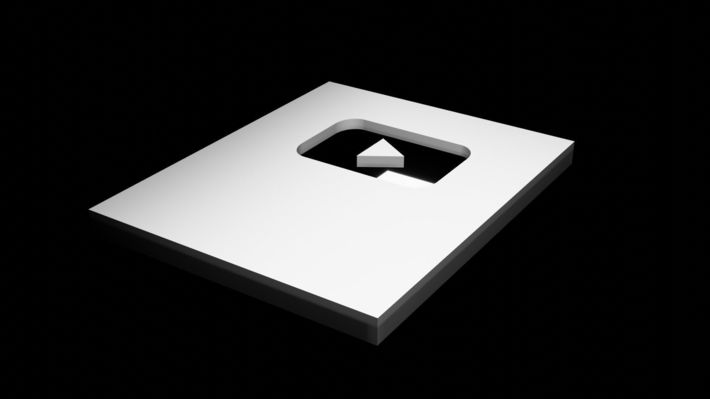 modeling youtube silver play button in blender