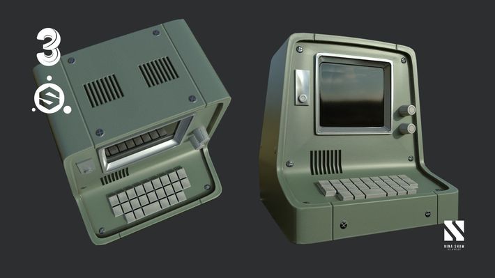 TIMELAPSE Game Asset Retro Stylized Computer | Autodesk3dsMax ...