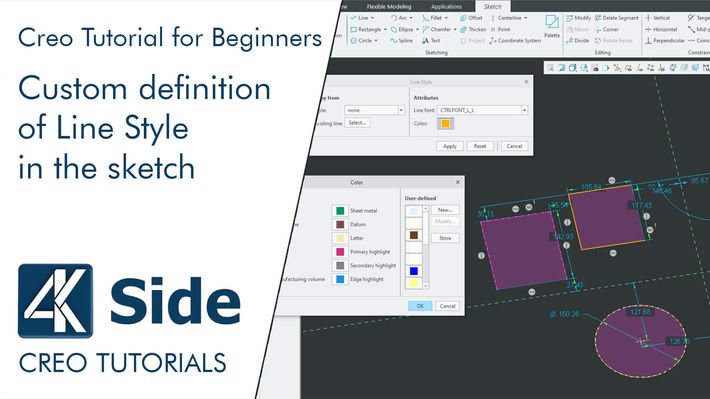 Custom definition of Line Style in the sketch - Creo tutorial