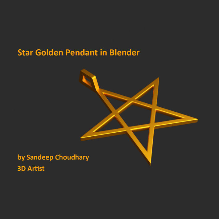 How to model Star Golden Pendant in Blender?