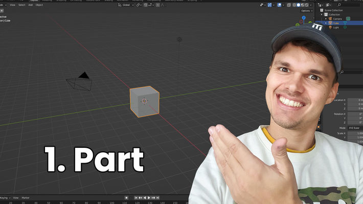 1. Blender beginner tutorial - the ultimate basics (3.3+ Blender)