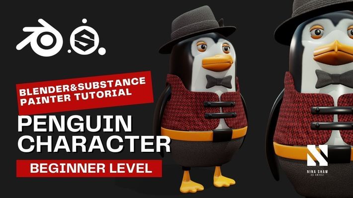 Game Asset Penguin Character Blender Substancepainter