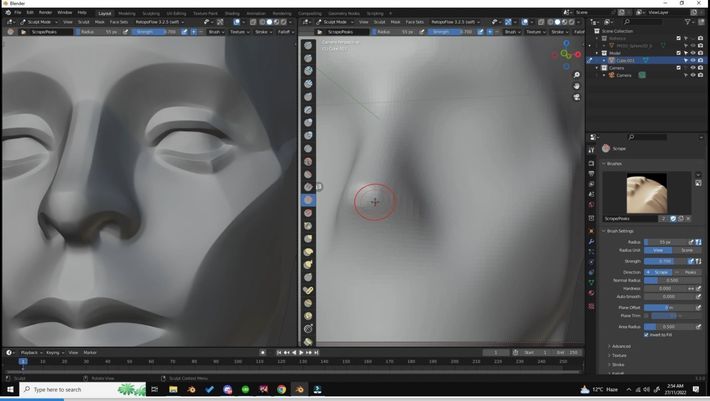 Split screen setup in Blender similar to Zbrush