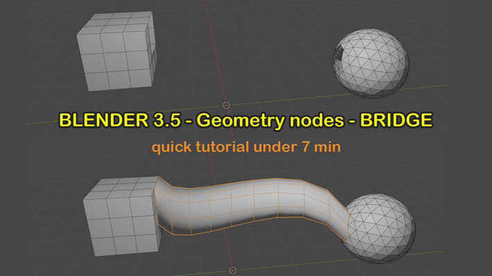 Geometry nodes - Blender 3.5 - Bridge on mesh
