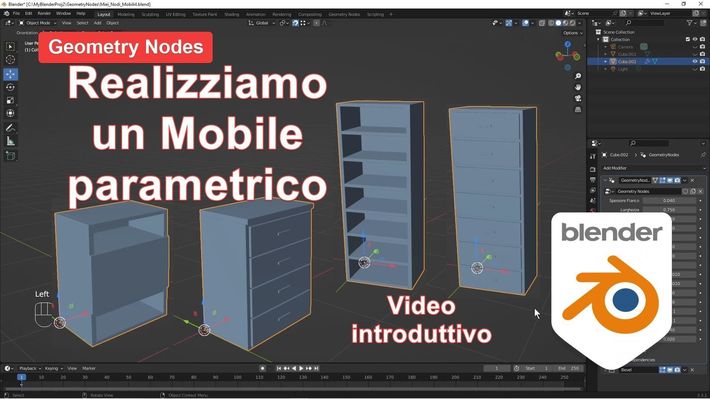Introduction: parametric cabinet in Blender 3.3 (Geometry Nodes) ita