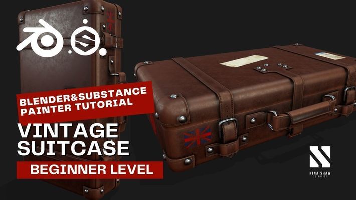 Game Asset Vintage Suitcase | Blender/SubstancePainter