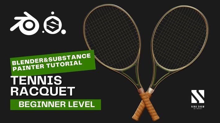 Game Asset Tennis Racquet | Blender/SubstancePainter